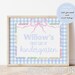 001 Blue Gingham First Day of School Sign Watercolor First Day of ...