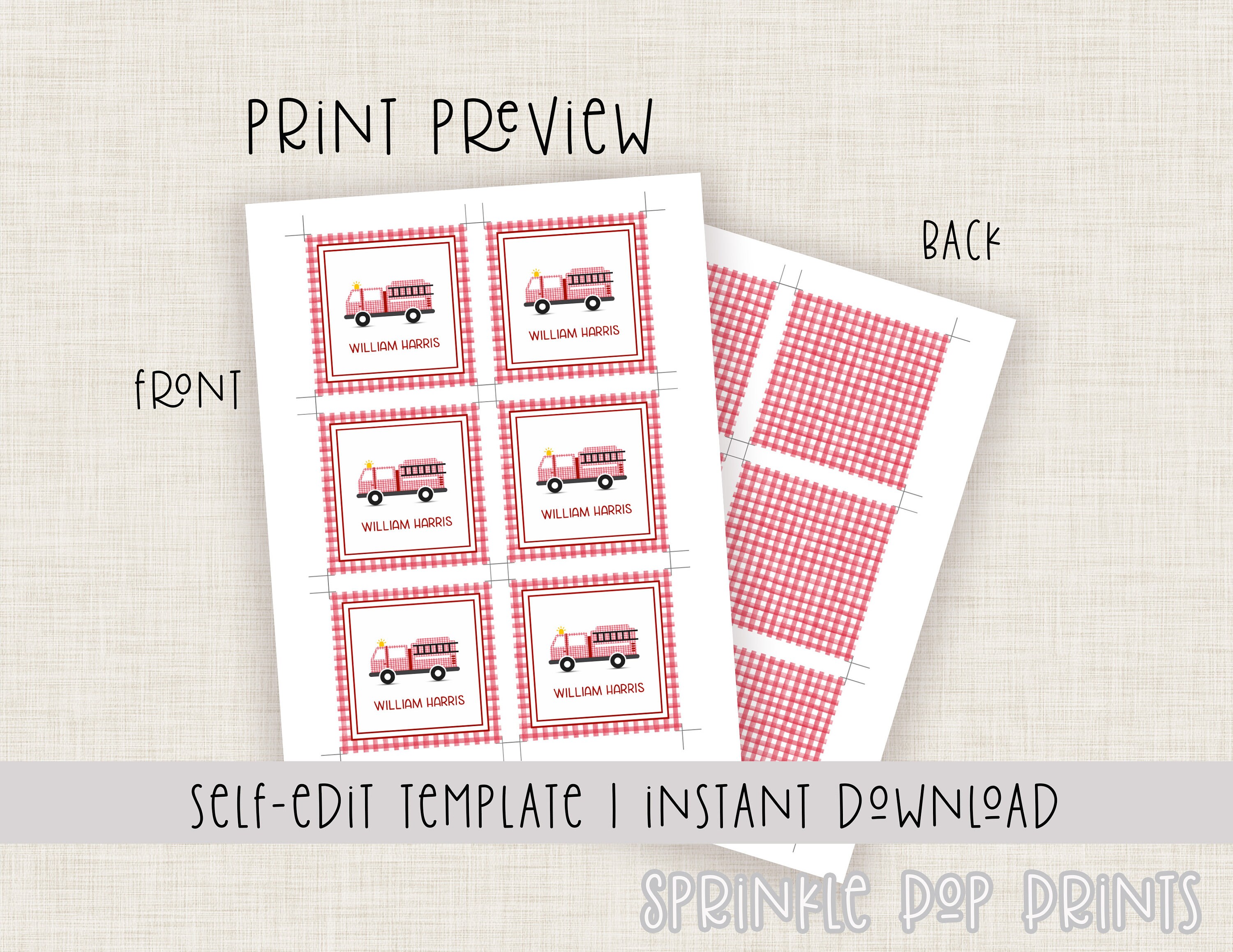 Red Fire Engine Firetruck Printable Enclosure Card Gift - Etsy