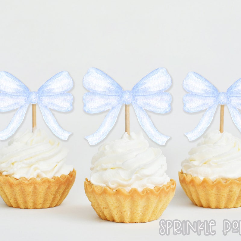 Blue Cupcake Toppers - Etsy