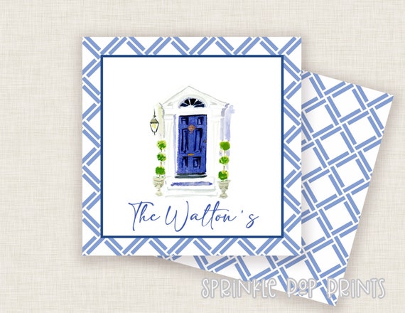 Blue Trellis Blue Door Printable Enclosure Card Gift Tag - Etsy