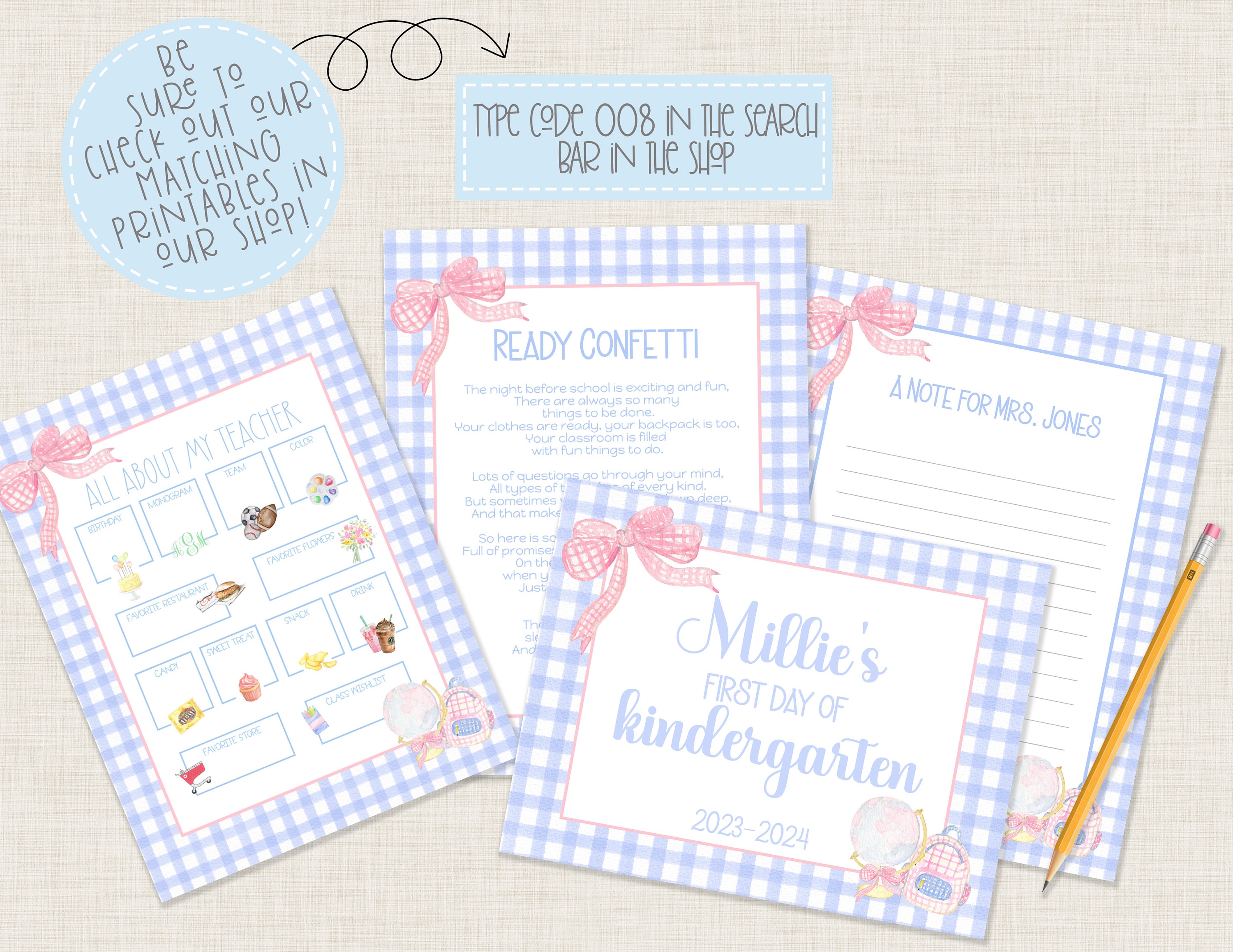 008 | All About the Teacher Questionnaire | Printable | Watercolor ...