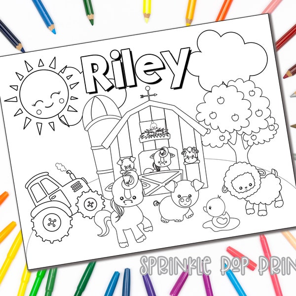 Custom Farm Coloring Book - Etsy