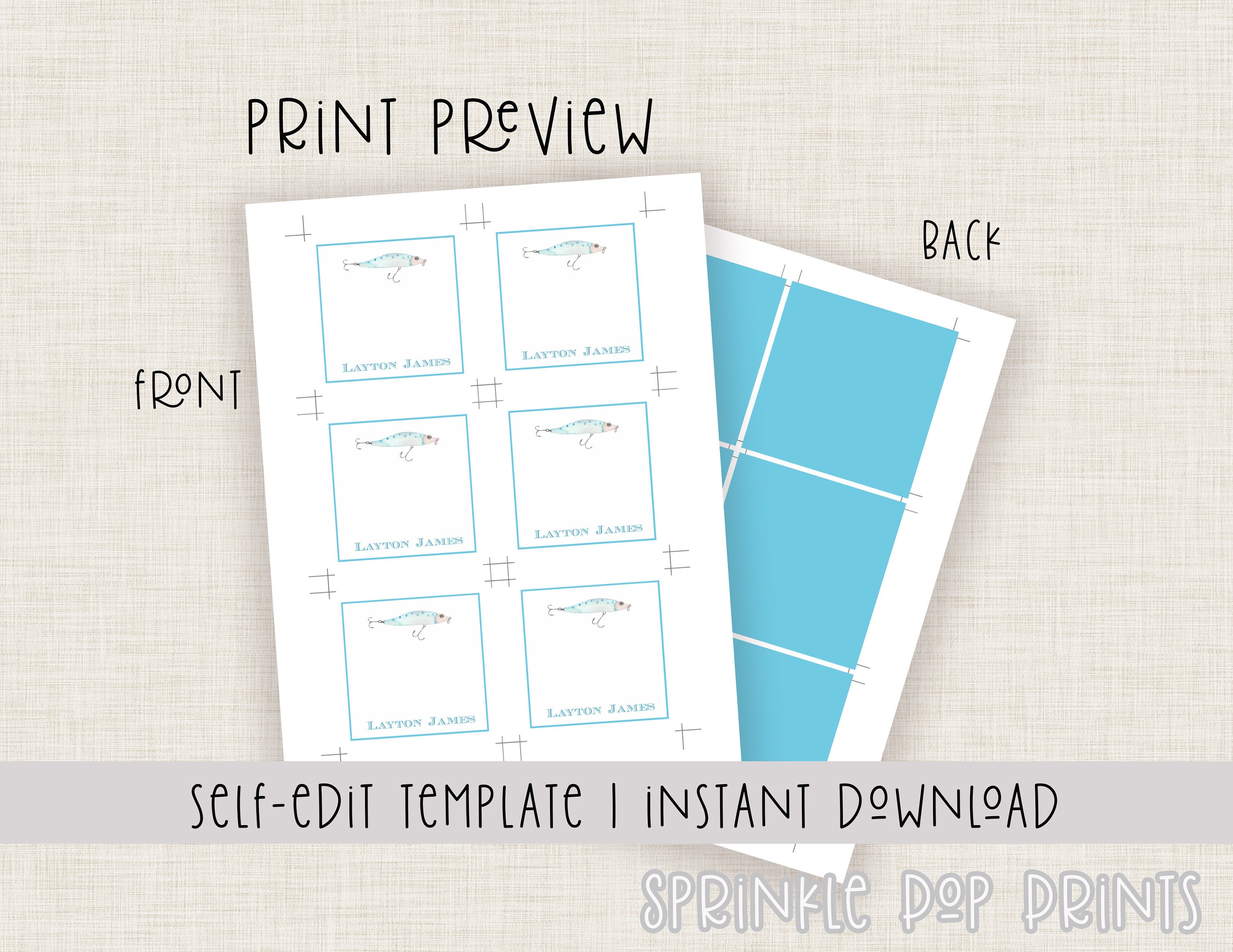 Teal Fishing Lure | Calling Card | Printable Enclosure Card | Gift Tag ...