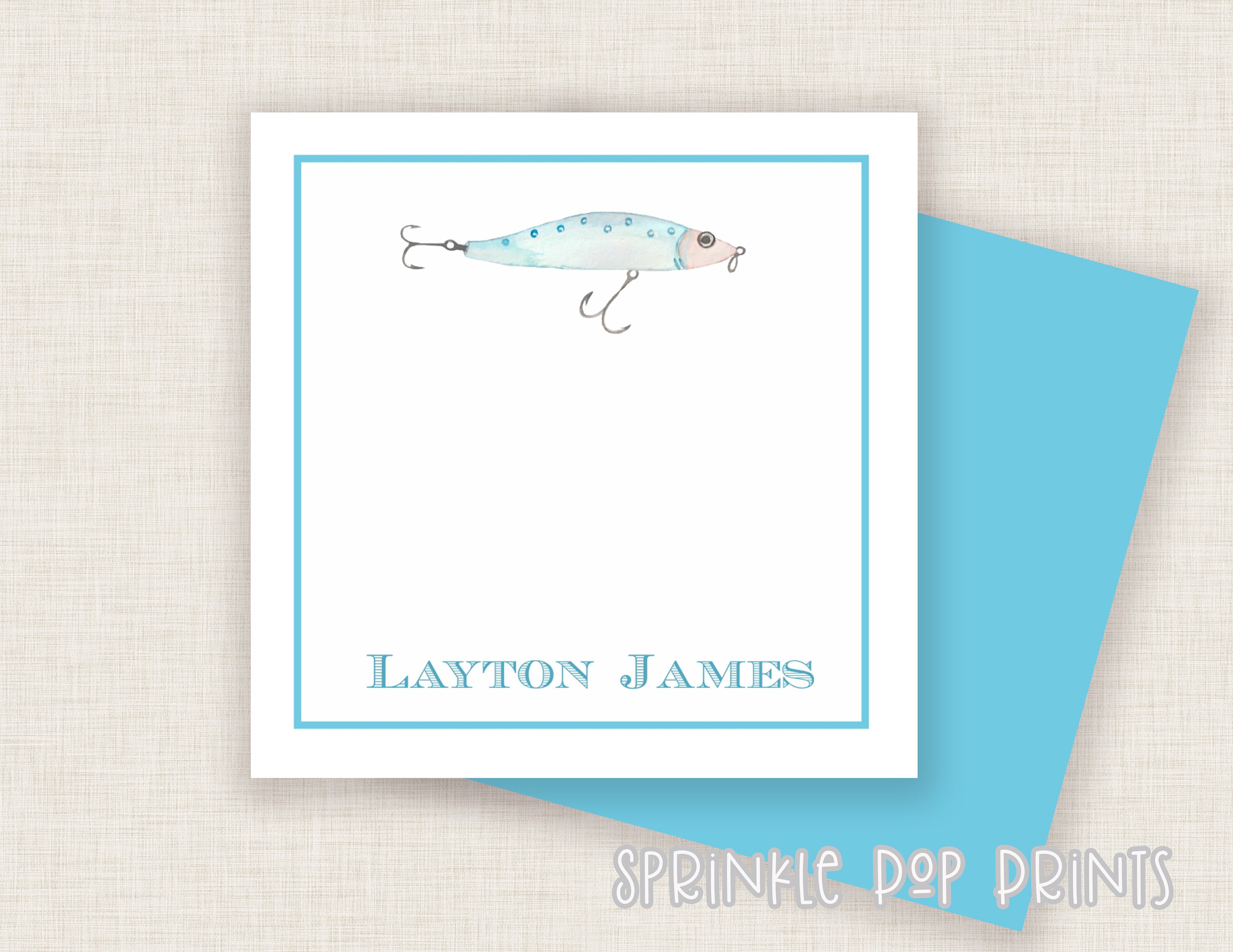 Teal Fishing Lure | Calling Card | Printable Enclosure Card | Gift Tag ...