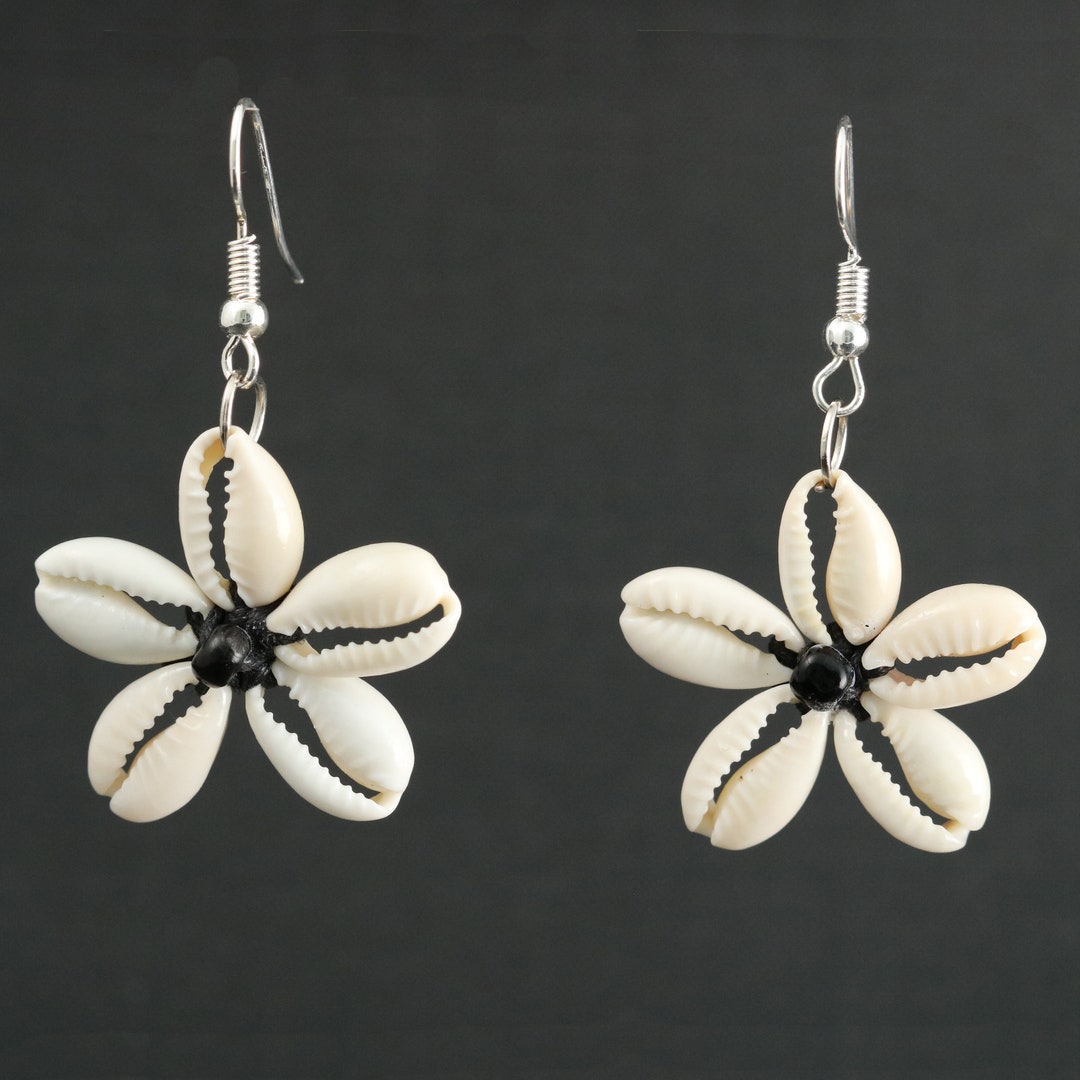 Elegant White Kauri Shell Cowry Shell Shell Earrings Earrings Earrings ...