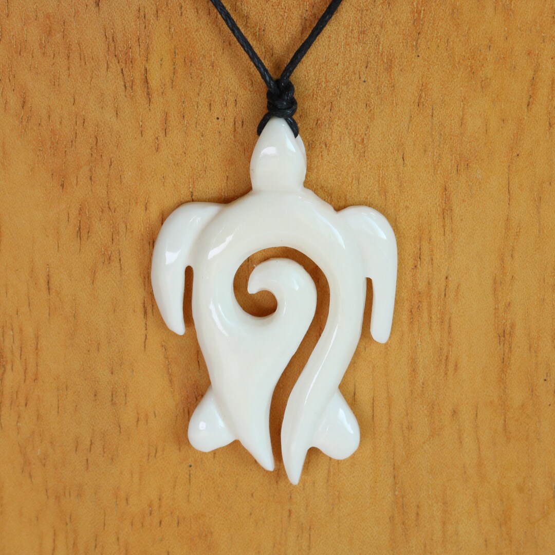 Handmade Amulet Pendant Necklace Maori Onu Turtle Bone Design - Etsy