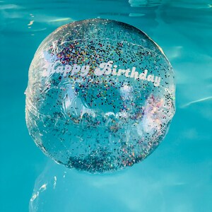 Glitter Sparkle Confetti Beach Ball Personalized for Bachelorette or ...