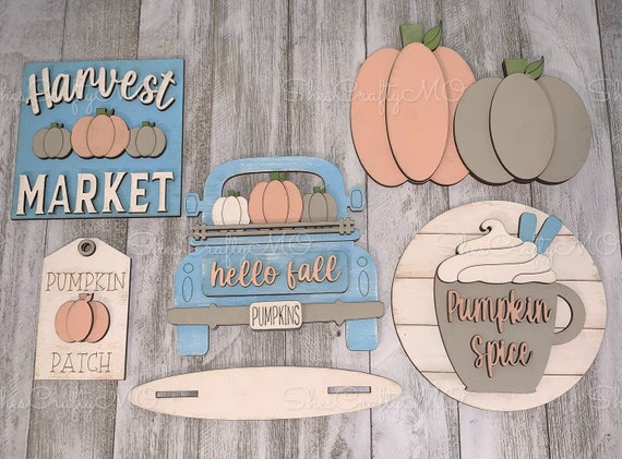 Fall Harvest Market Pumpkin Tiered Tray Kit DIY or Painted - Etsy