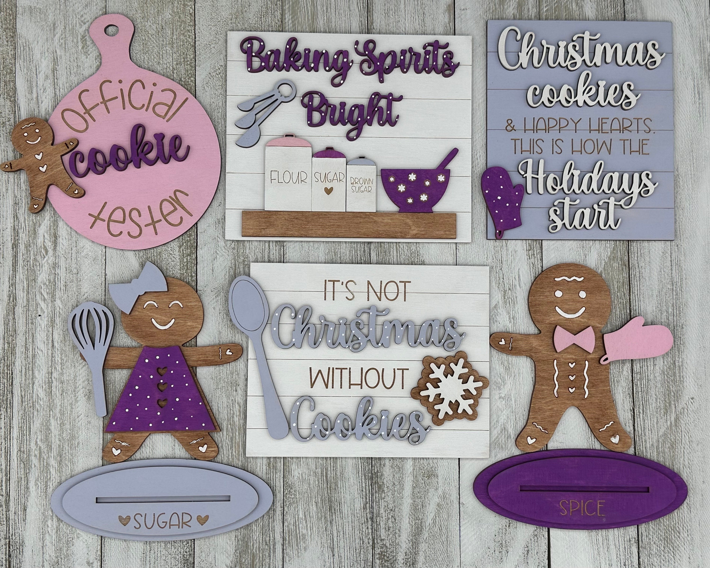 Baking Christmas Cookie Tiered Tray Kit - DIY - Etsy