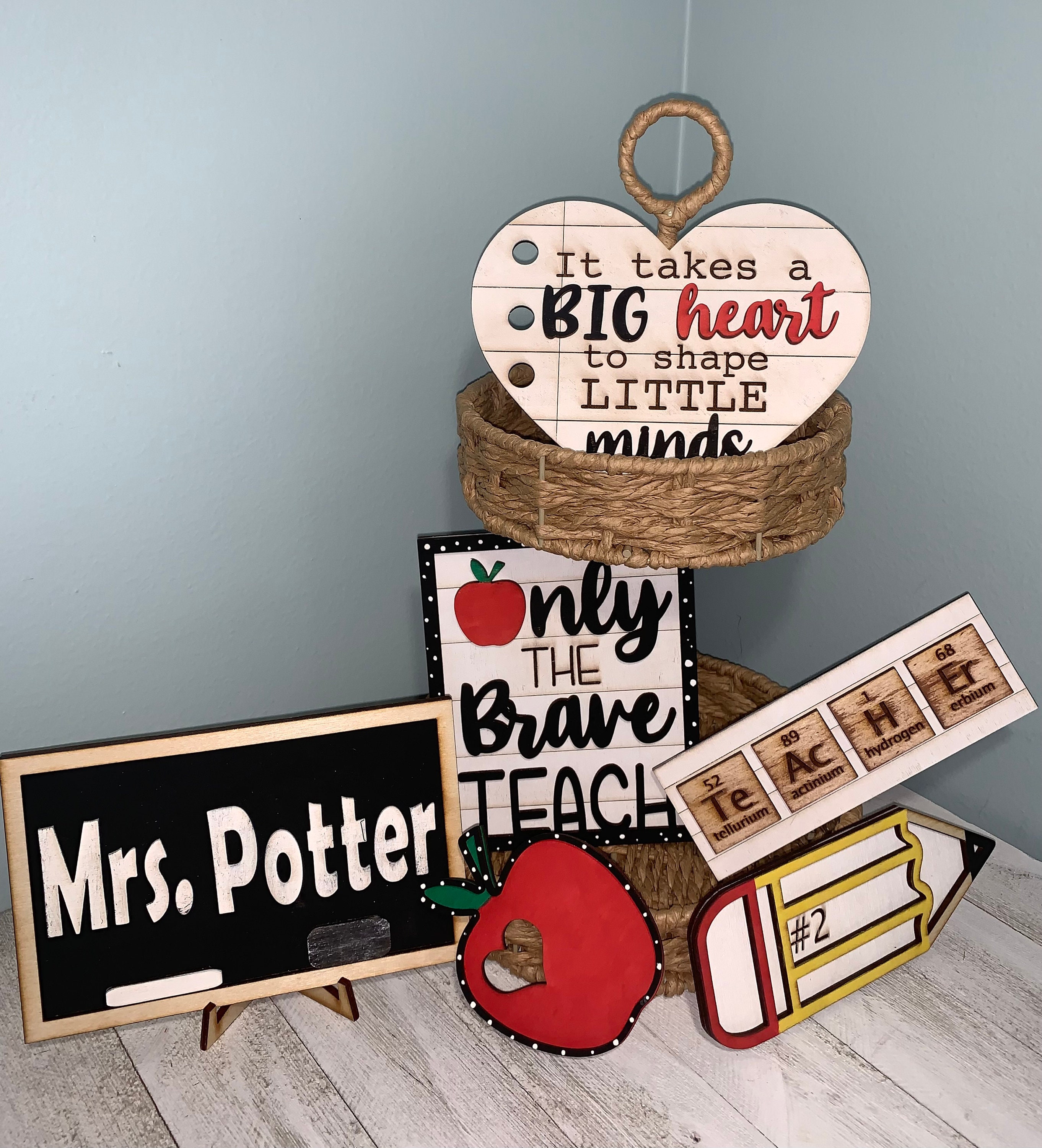 Teacher/school Themed Tiered Tray Kit - DIY - Etsy
