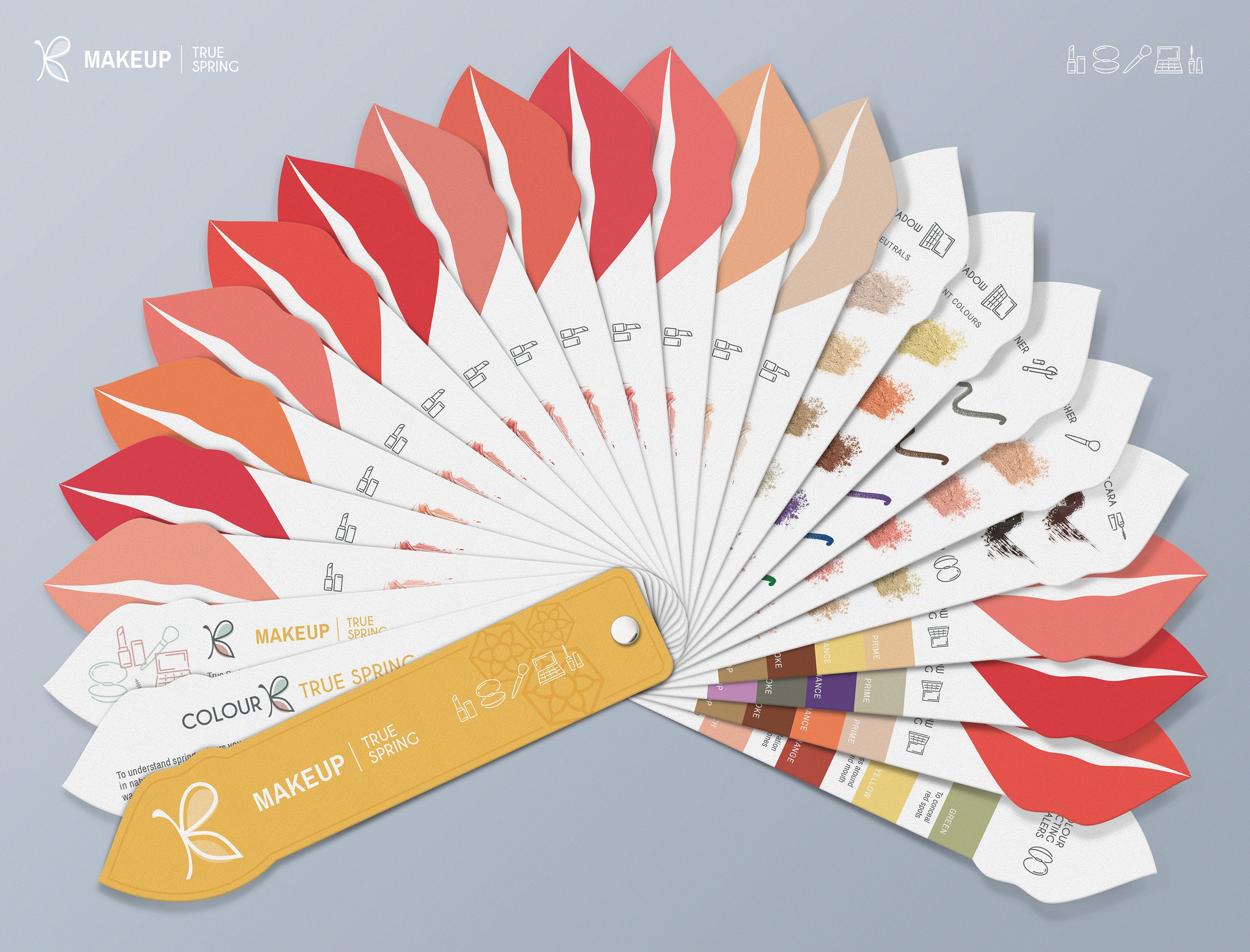 TRUE / WARM Spring MAKEUP Colour Palette Fan by Kelly Tavora - Etsy