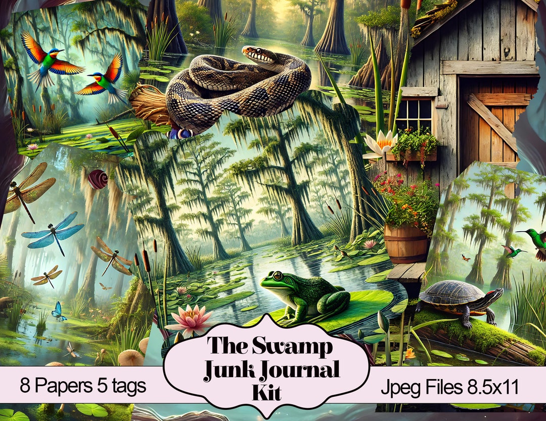 Swamp Junk Journal Pages Swamp Ephemera Tags Swamp Animals Bayou ...