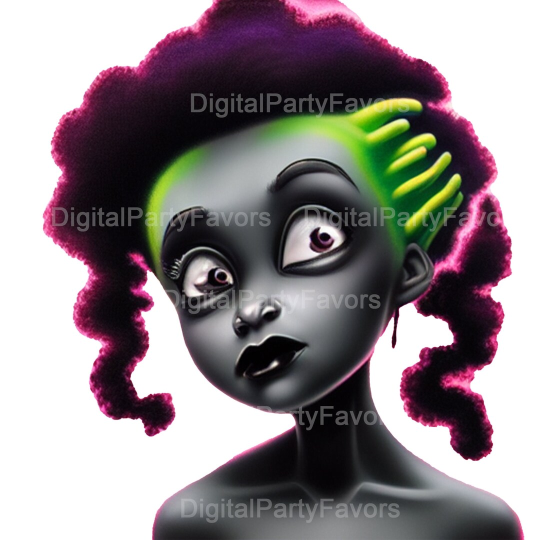 Black Girl Zombie Afro PNG Black Girl Png Afro Zombie Girl Png ...