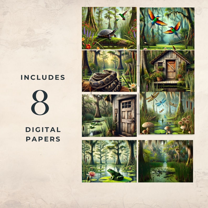 Swamp Junk Journal Pages Swamp Ephemera Tags Swamp Animals Bayou ...