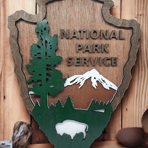 National Park Service Arrowhead - NPS Inspired Sign, Custom Layered ...