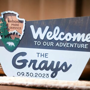 Painted National Park Service Welcome Sign - NPS Inspired Family Name ...