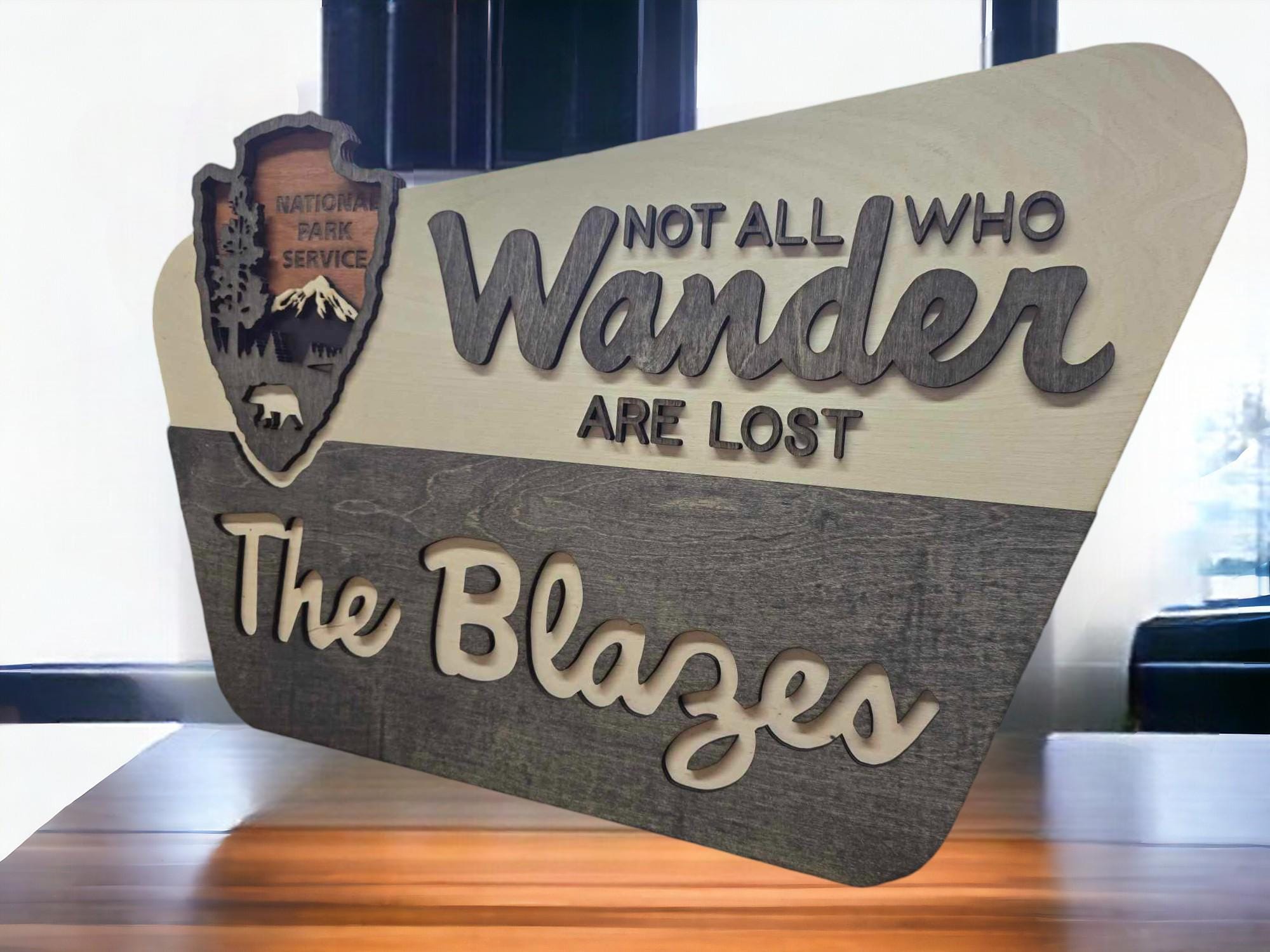 Not All Who Wander Welcome Sign - NPS Inspired Family Name Sign, Custom ...