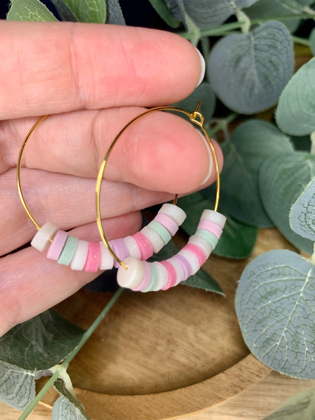 Priscilla Polymer Clay Hoops / Candy Style Mini Hoops / Statement Hoops ...