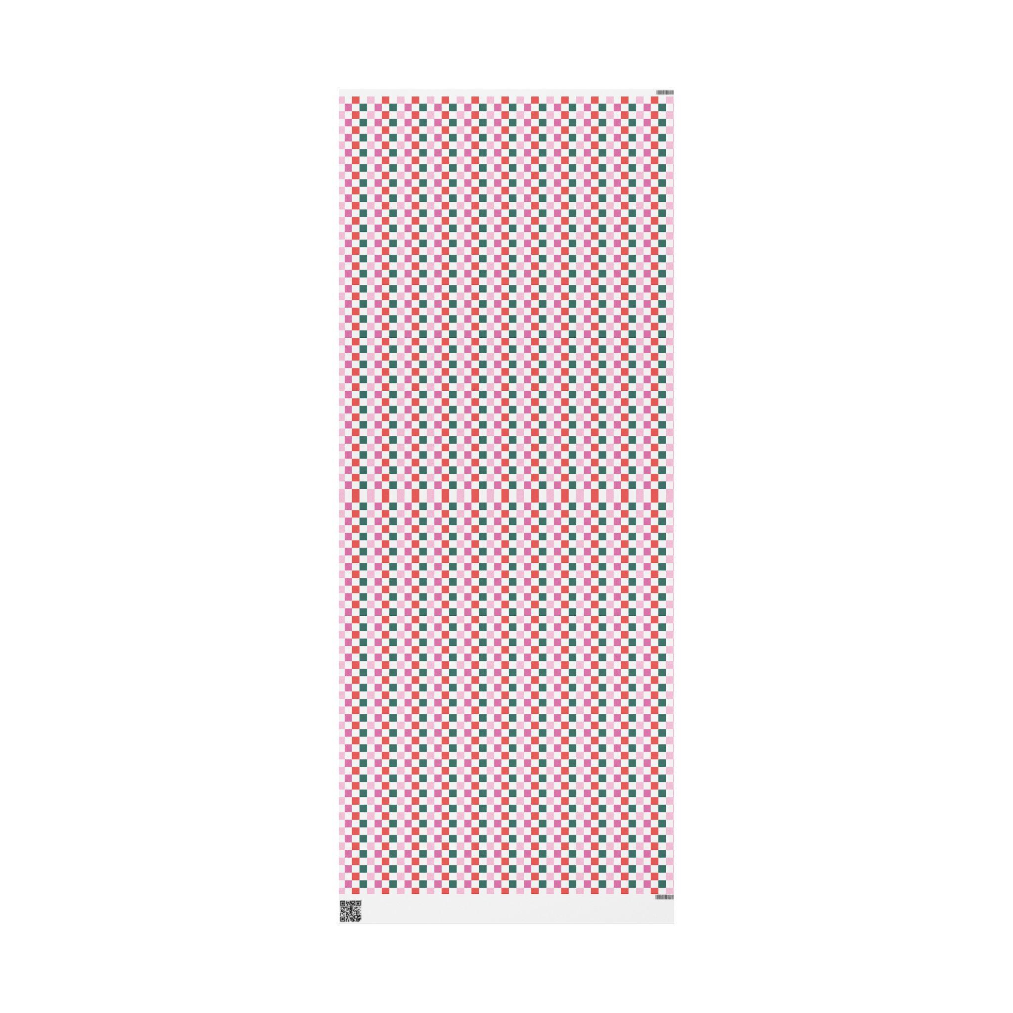 Festive Checkerboard Wrapping Paper,christmas Giftwrap,preppy Chic ...