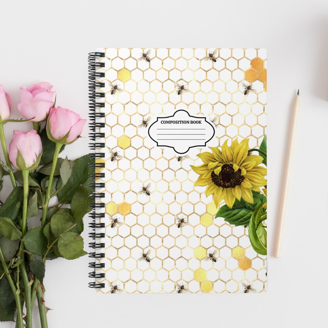 Sunflower Spiral Notebook, Sunflower Notebook, Sunflower Theme ...