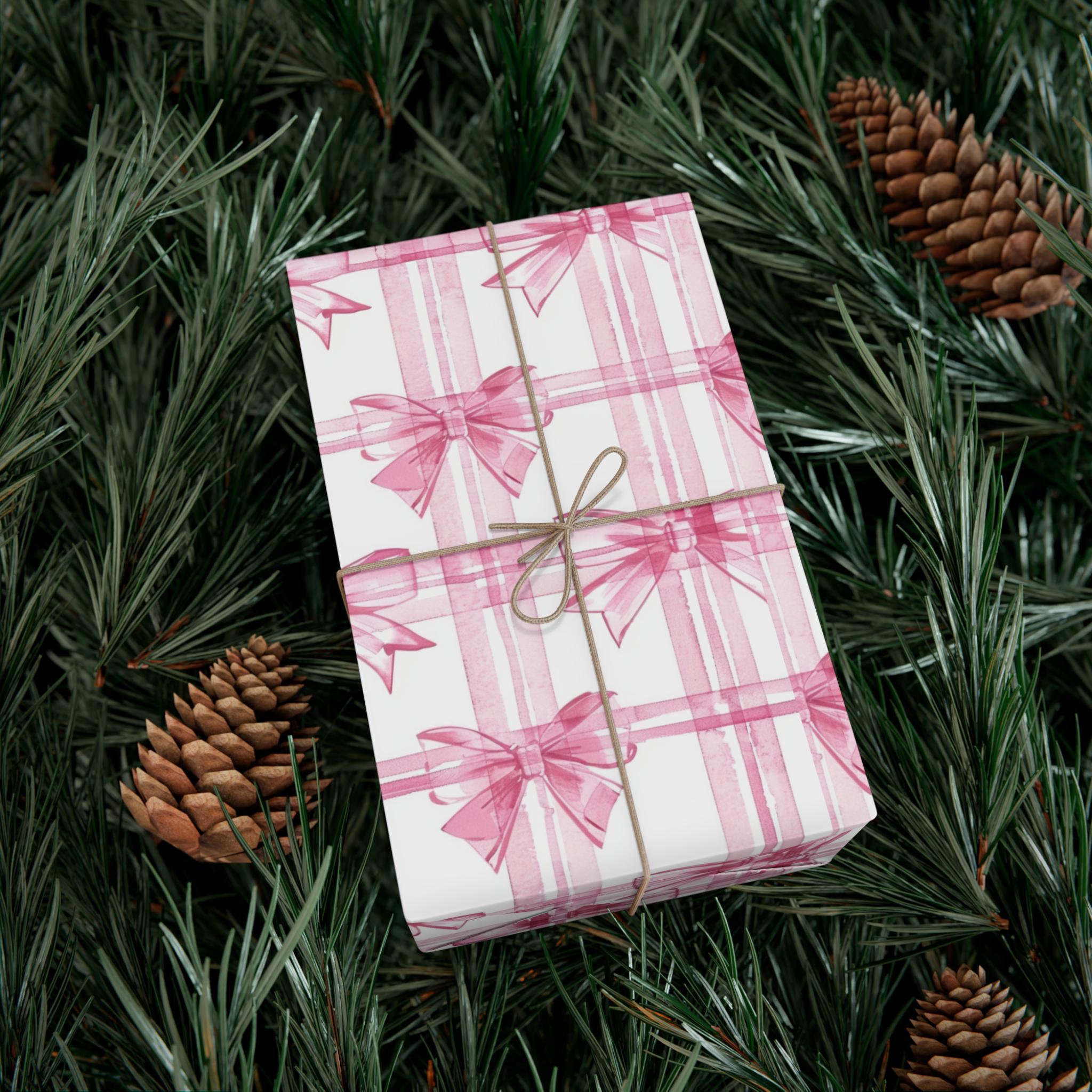 Pink Bow Wrapping Paper, Coquette Wrapping Paper, Coquette Bows Gift ...