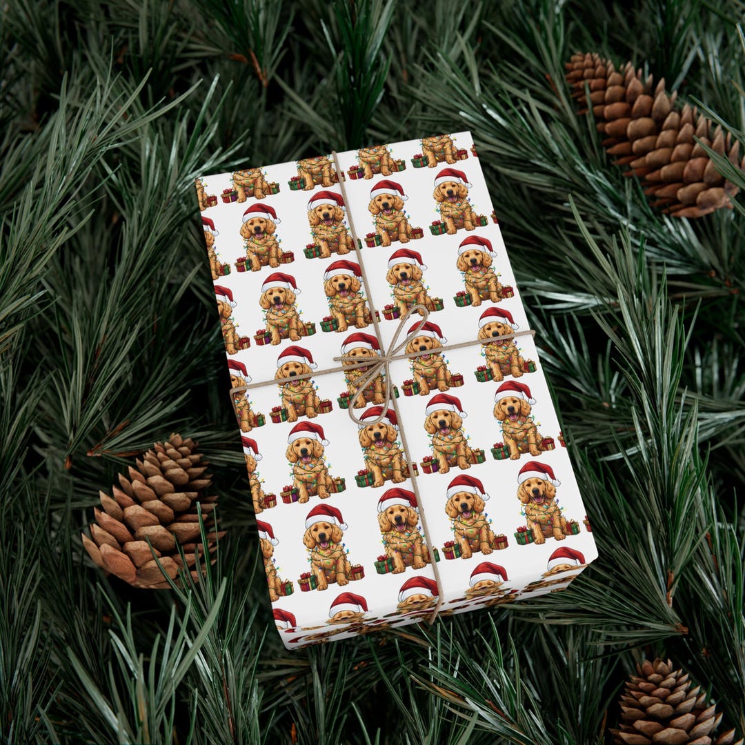Goldendoodle Wrapping Paper,golden Doodle Christmas Gift Wrap,cute ...
