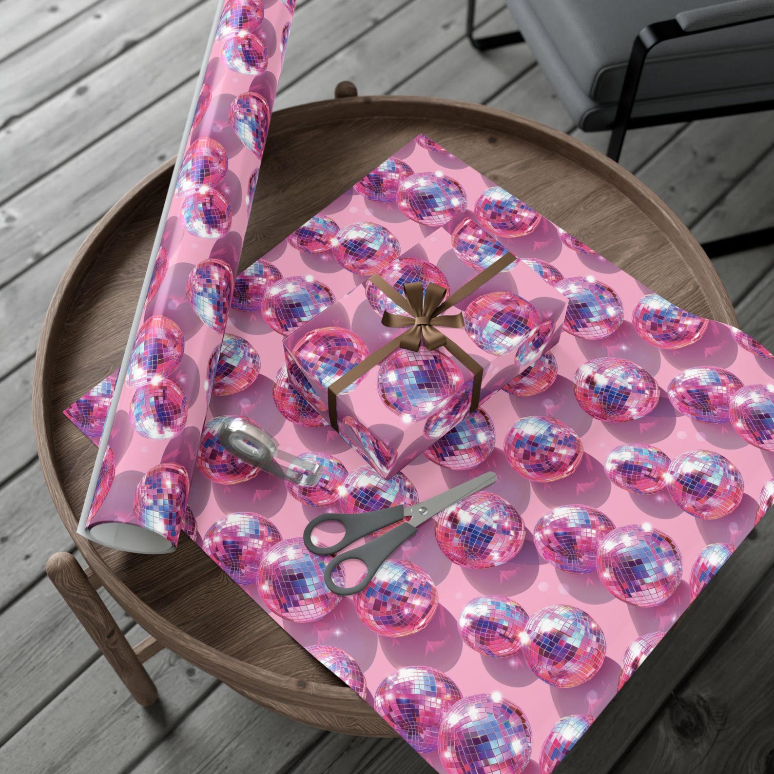 Pink Disco Ball Wrapping Paper, Y2K Party Gift Wrap - Etsy