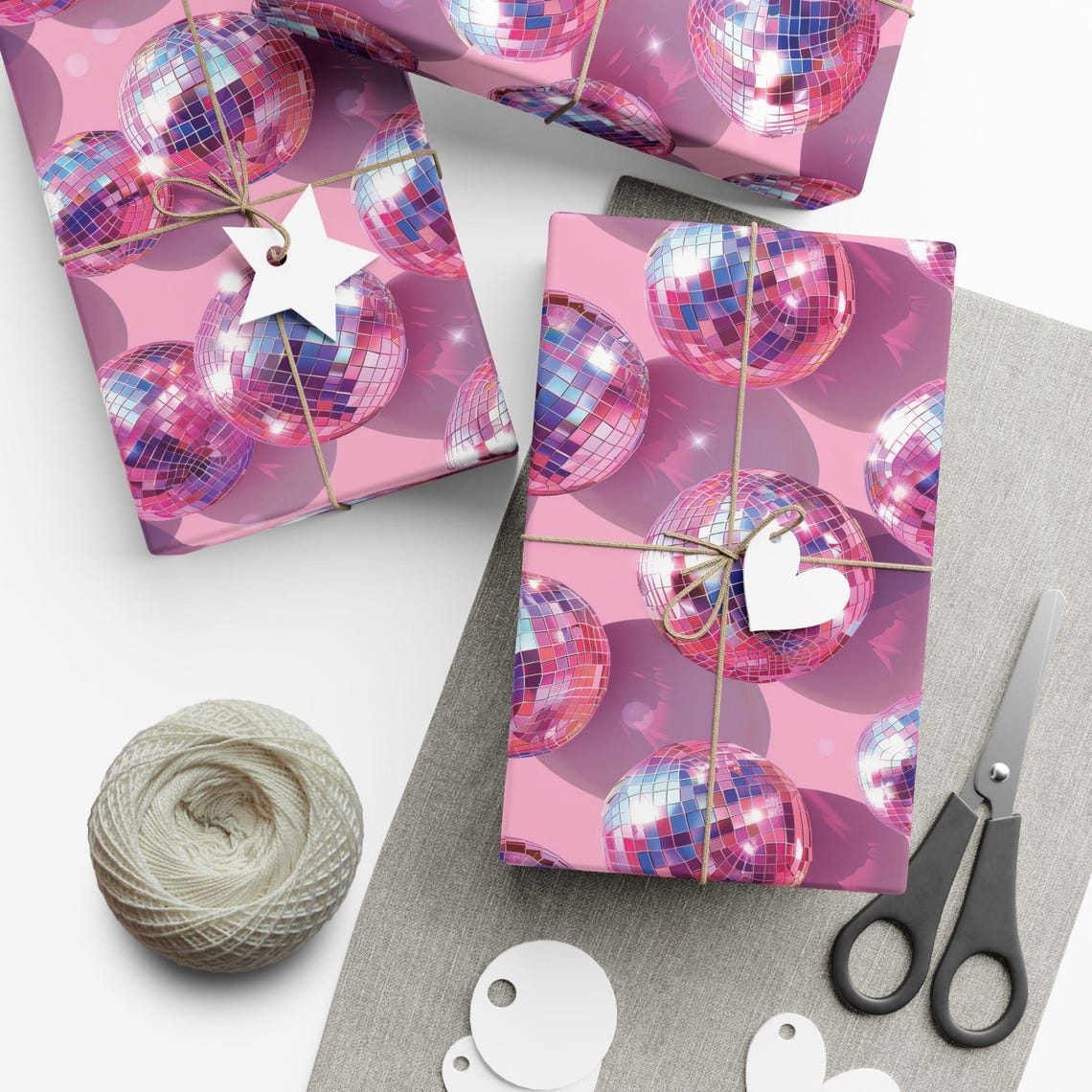 Pink Disco Ball Wrapping Paper, Y2K Party Gift Wrap - Etsy