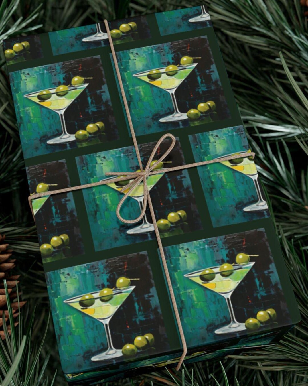 Dirty Martini Cocktail Wrapping Paper, Retro Bar Decor - Etsy