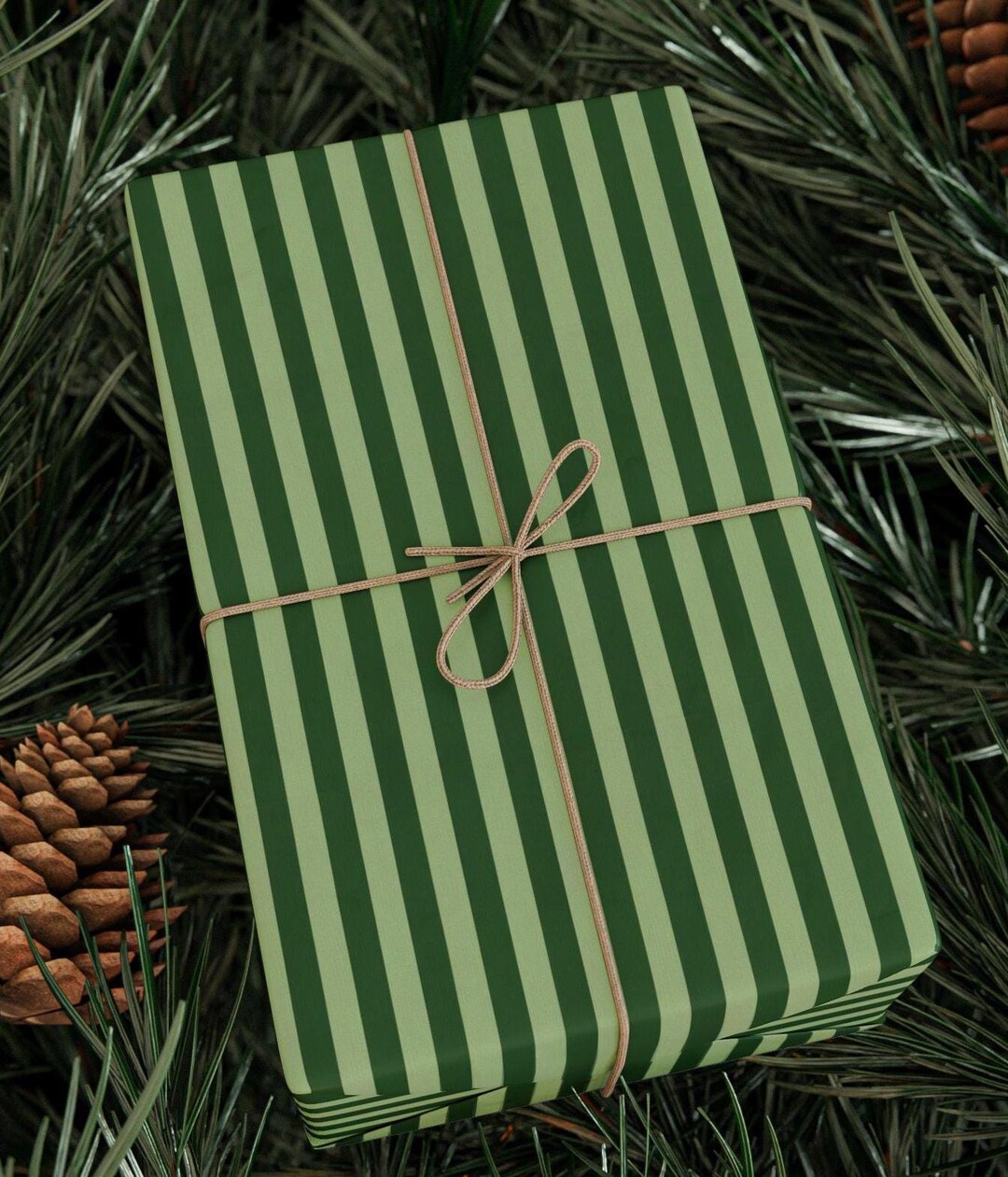 Green Wrapping Paper, Green Striped Gift Wrap, Luxury Gift Wrap ...
