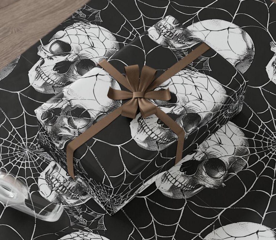Skull Wrapping Paper Roll, Wrapping Paper Roll, Adult Wrapping Paper ...
