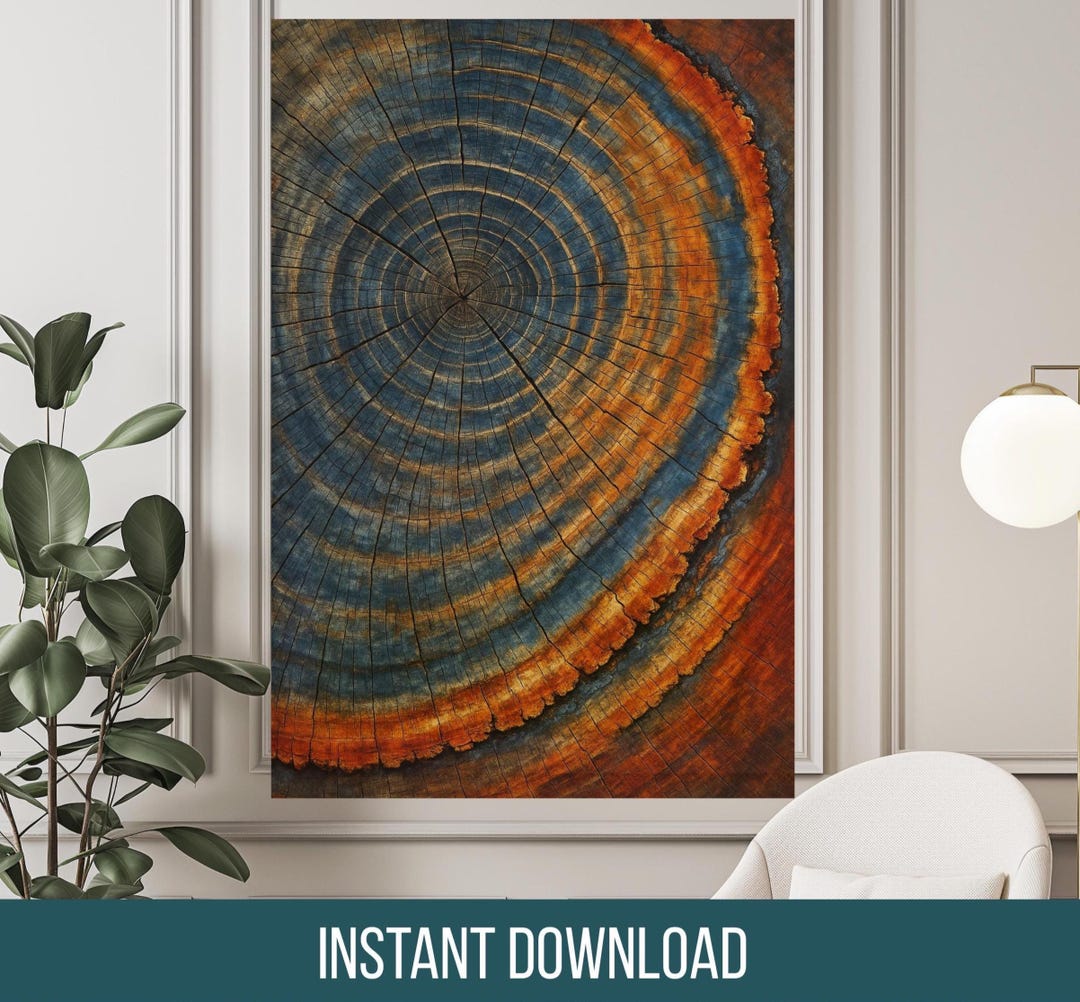 Tree Ring Wall Art,tree Rings Art Print,wood Ring Art,tree Slice Art ...