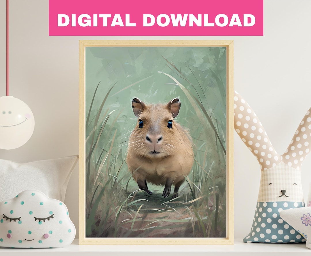 Printable Wall Art, Capybara Poster, Capybara Decor, Capybara Art ...