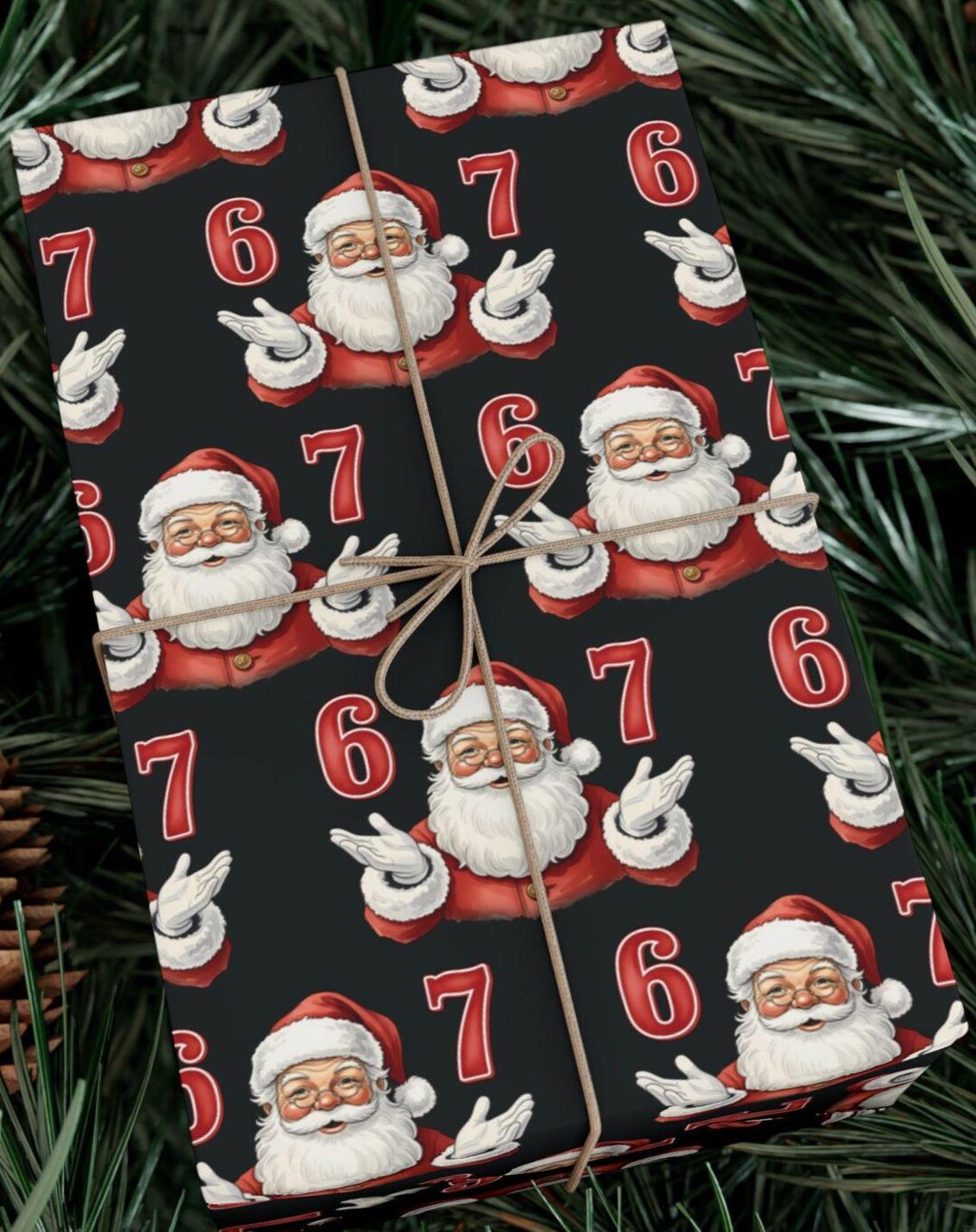 Festive Santa Gift Wrap Paper, Christmas Wrapping Paper for Holidays ...