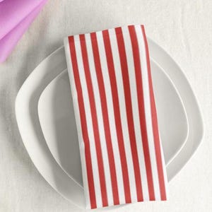 Red Napkins,cloth Napkins,christmas Cloth Napkins,red Stripe Napkins ...