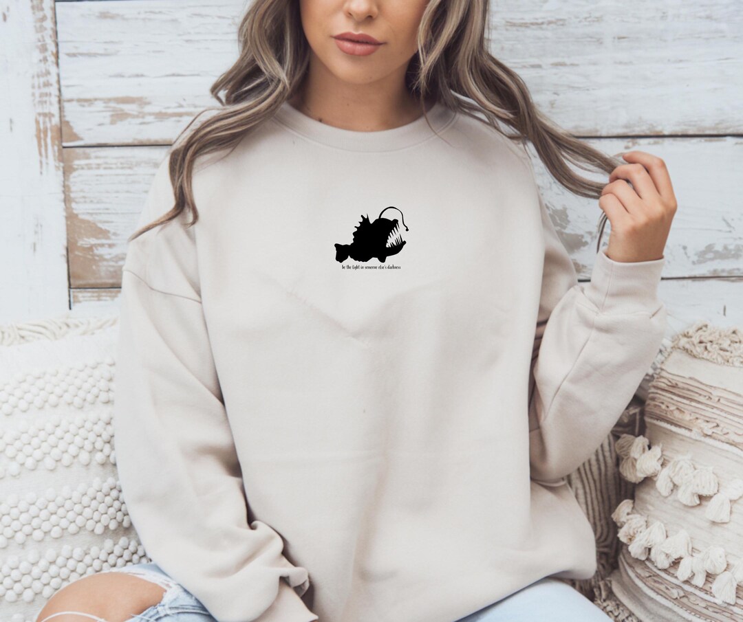 Angler Fish Sweatshirt,sea Creature Gift,outdoor Enthusiasts,trendy ...