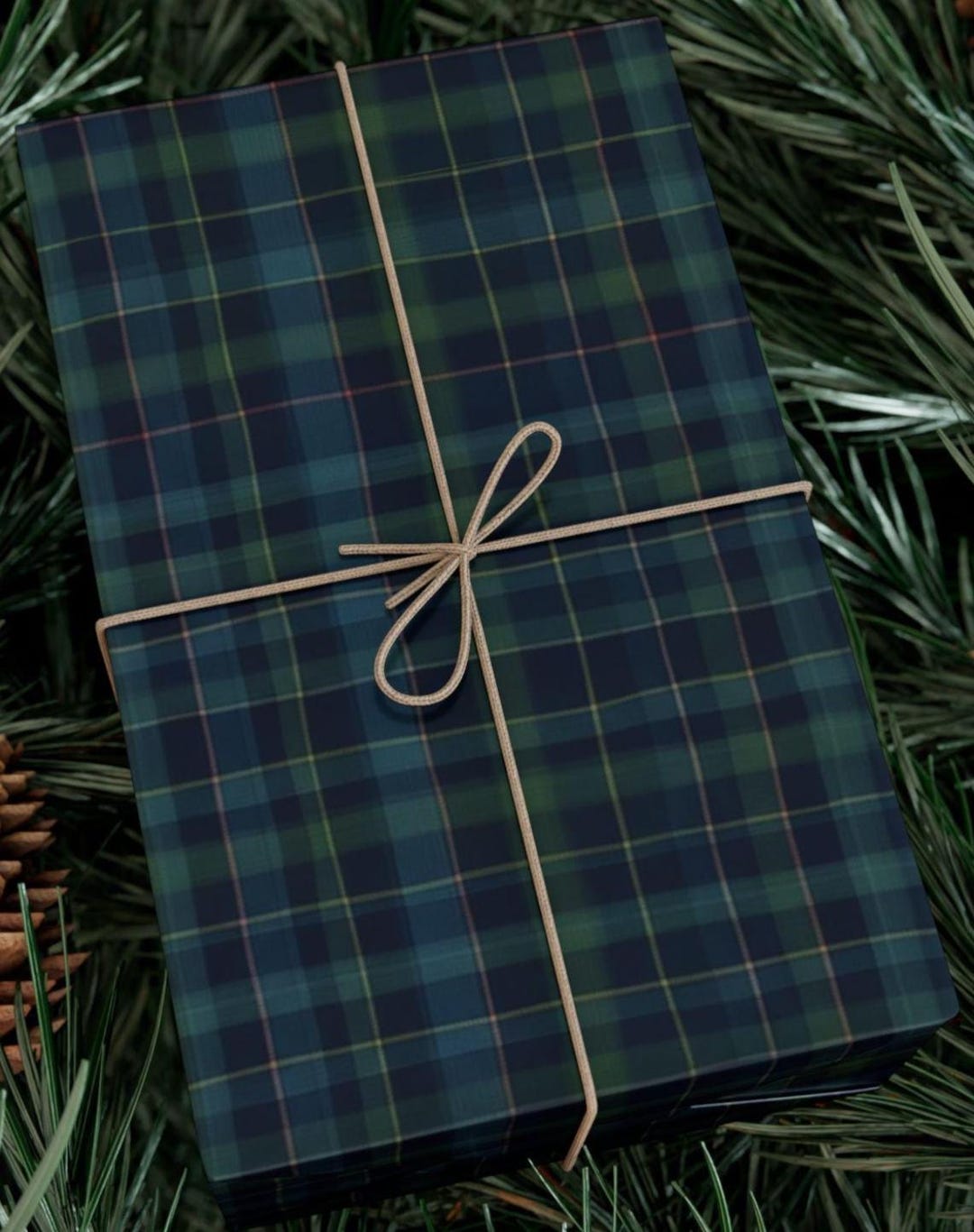 Scottish Tartan Plaid Gift Wrap Paper, Green Blue Holiday Wrapping - Etsy