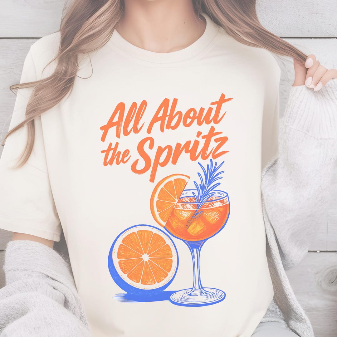 Aperol Spritz PNG: Retro Cocktail Graphic, Italian Summer Digital ...
