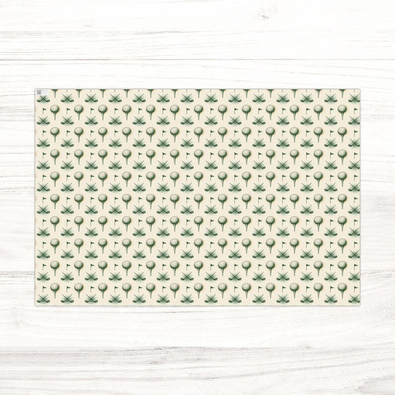 Vintage Golf Pattern Gift Wrap Paper | Golf Ball and Clubs Wrapping ...