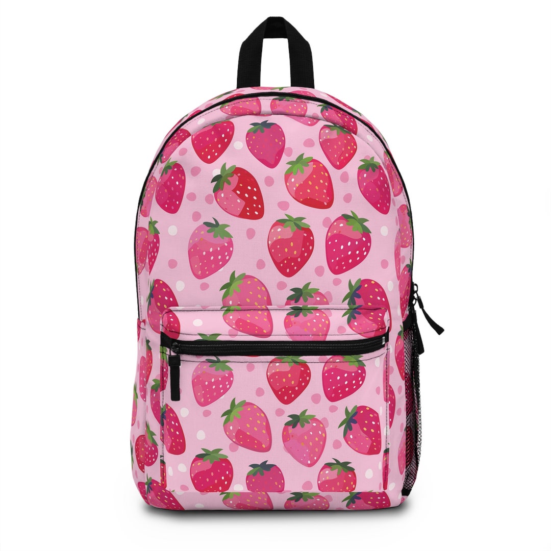 Strawberry Backpack, Strawberry Aesthetic, Strawberry Bag, Toddler ...