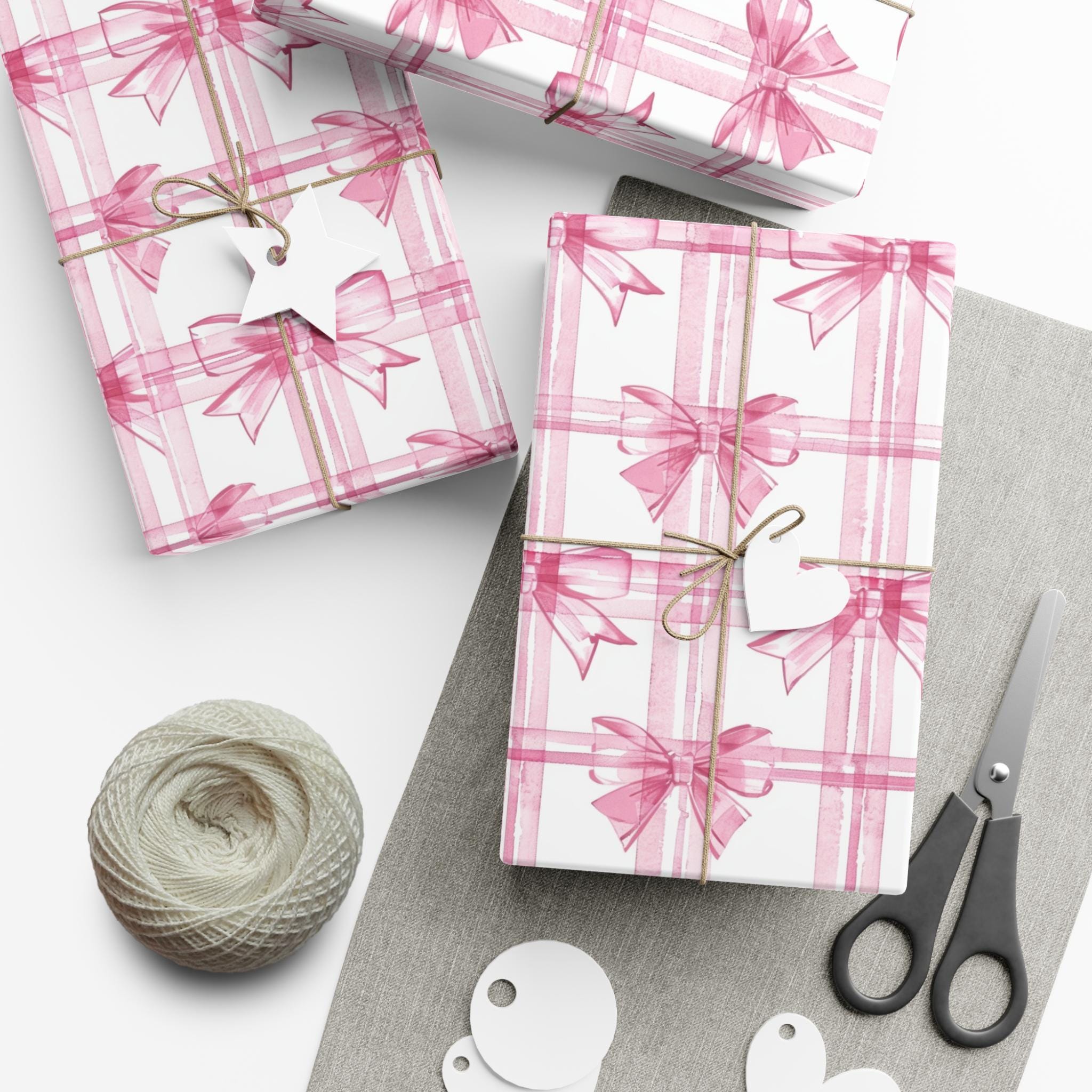 Pink Bow Wrapping Paper, Coquette Wrapping Paper, Coquette Bows Gift ...