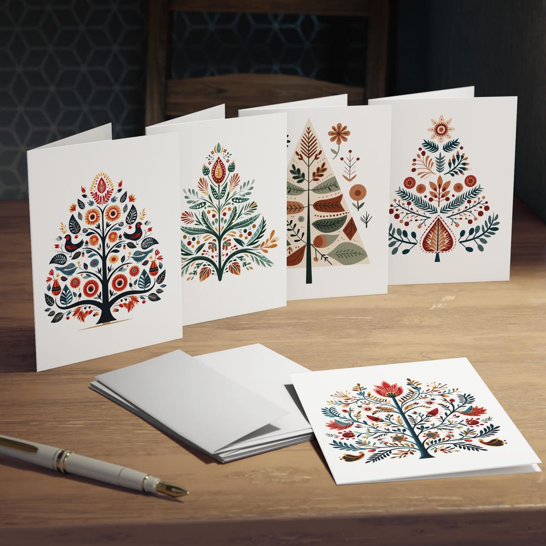 Scandinavian Christmas Cards,blank Christmas Cards,nordic Christmas ...
