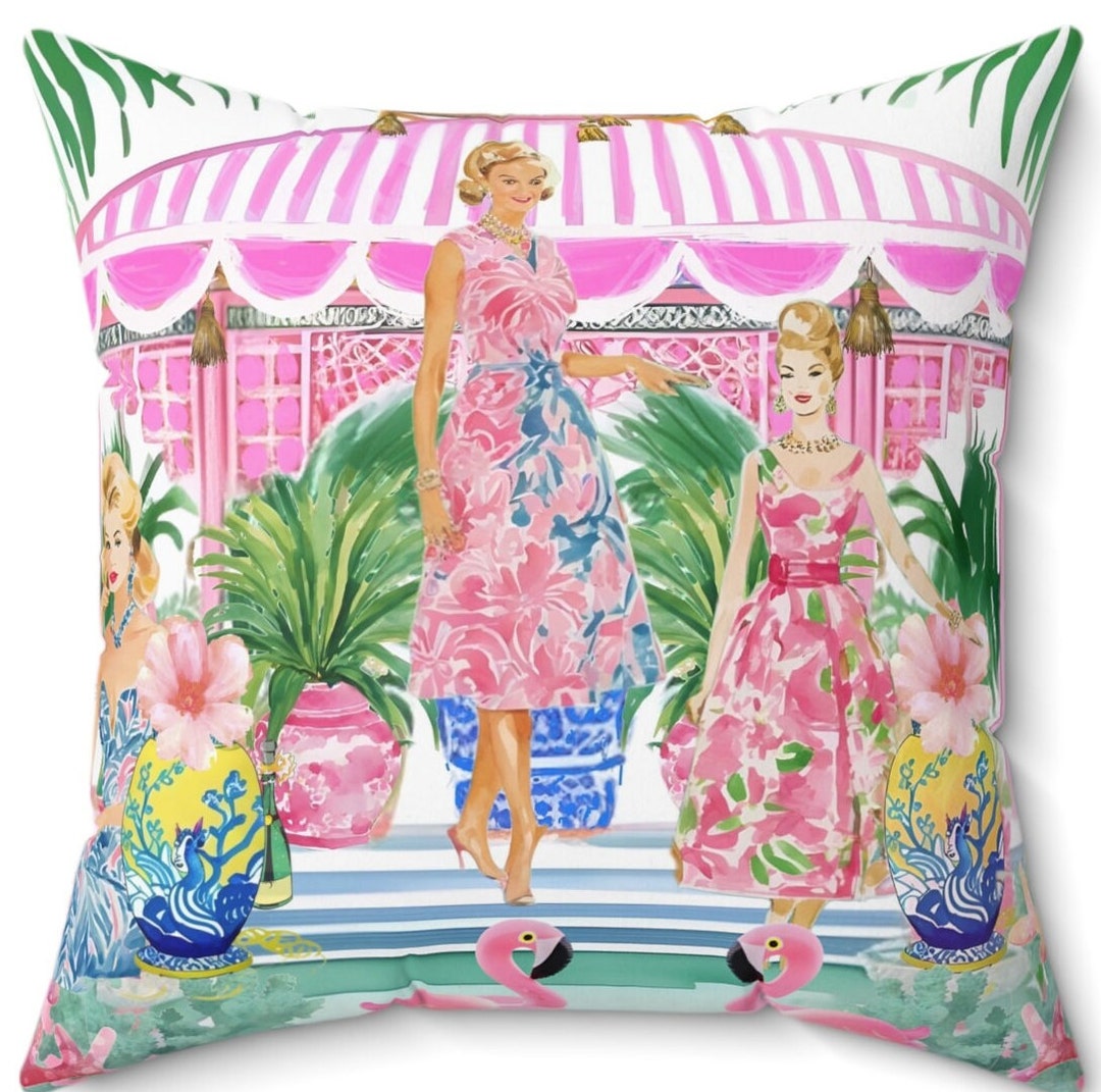 Preppy Pillow,oldmoney Aesthetic, Hot Pink Pillow, Preppy Stuff, Preppy ...