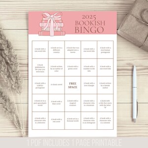 2025 Bookish Bingo Printable: Reading Challenge for Book Lovers (PDF ...