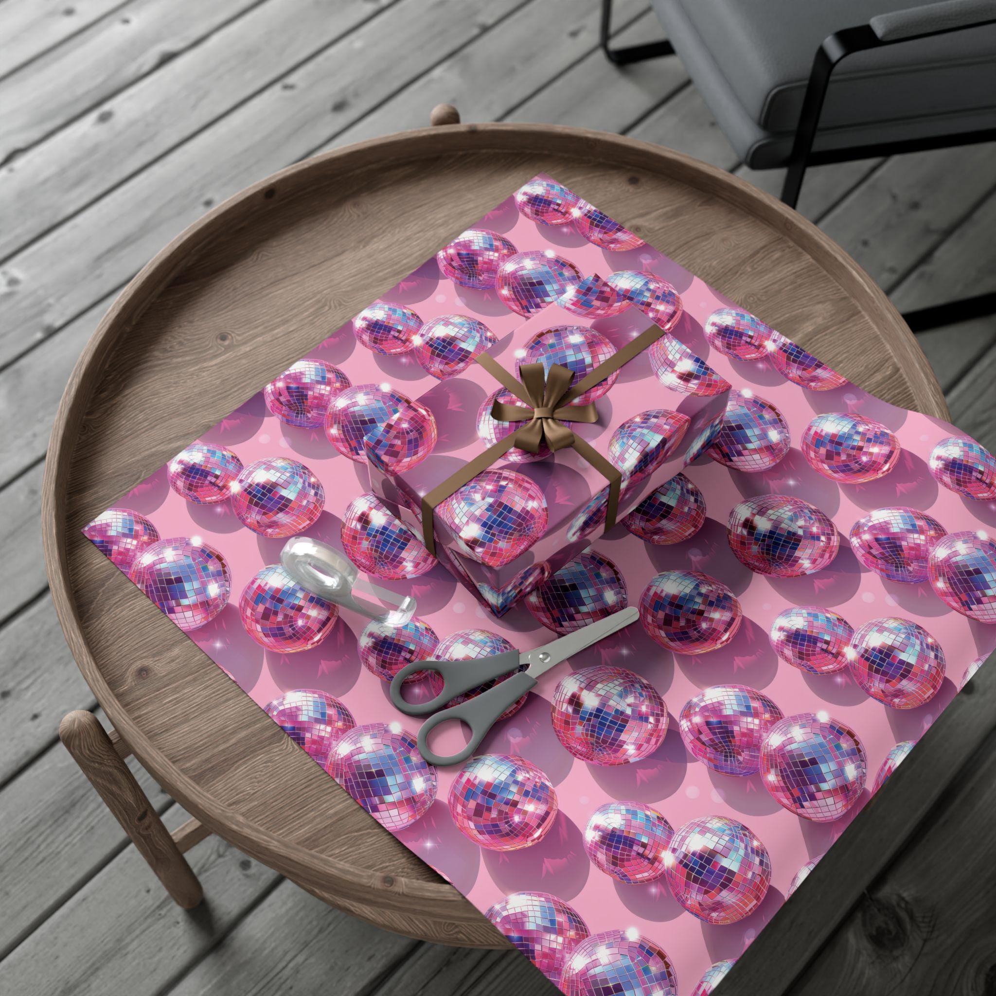 Pink Disco Ball Wrapping Paper, Y2K Party Gift Wrap - Etsy