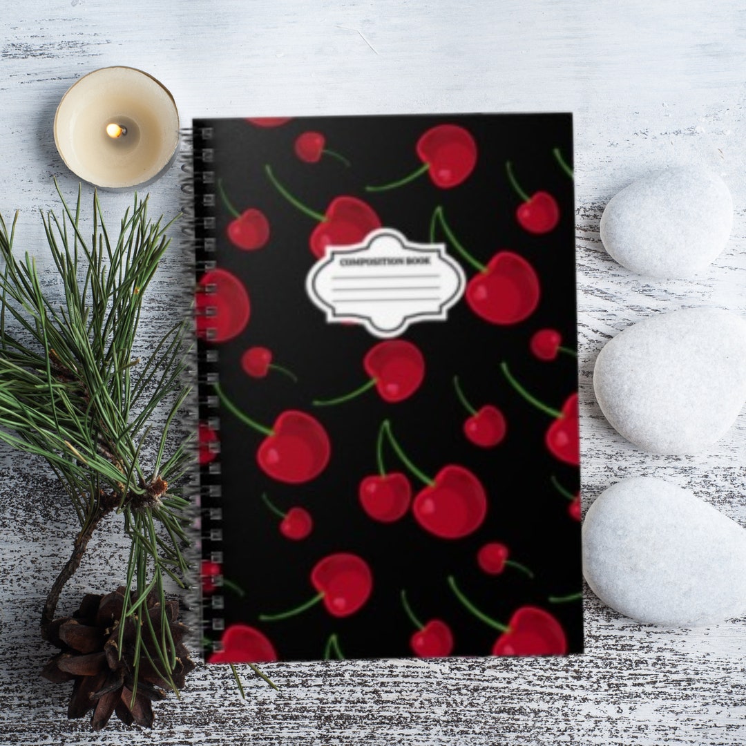 Cherry Notebook, Spiral Composition Notebook, Black Cherries Journal ...