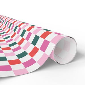 Festive Checkerboard Wrapping Paper,christmas Giftwrap,preppy Chic ...
