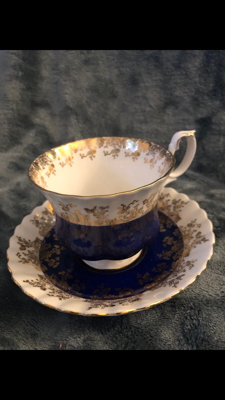 Gorgeous Vintage Royal Albert Blue Regal Series 4396 - Etsy