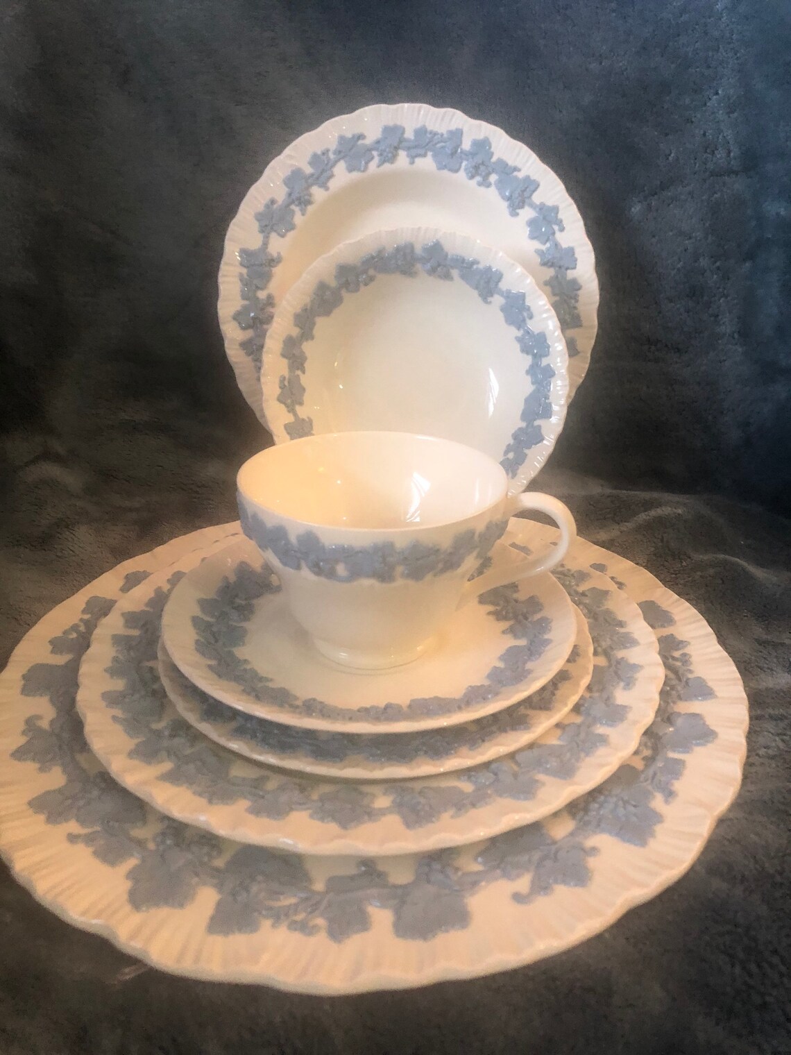 Vintage Wedgwood Embossed Queensware Etruria/barlasto With - Etsy