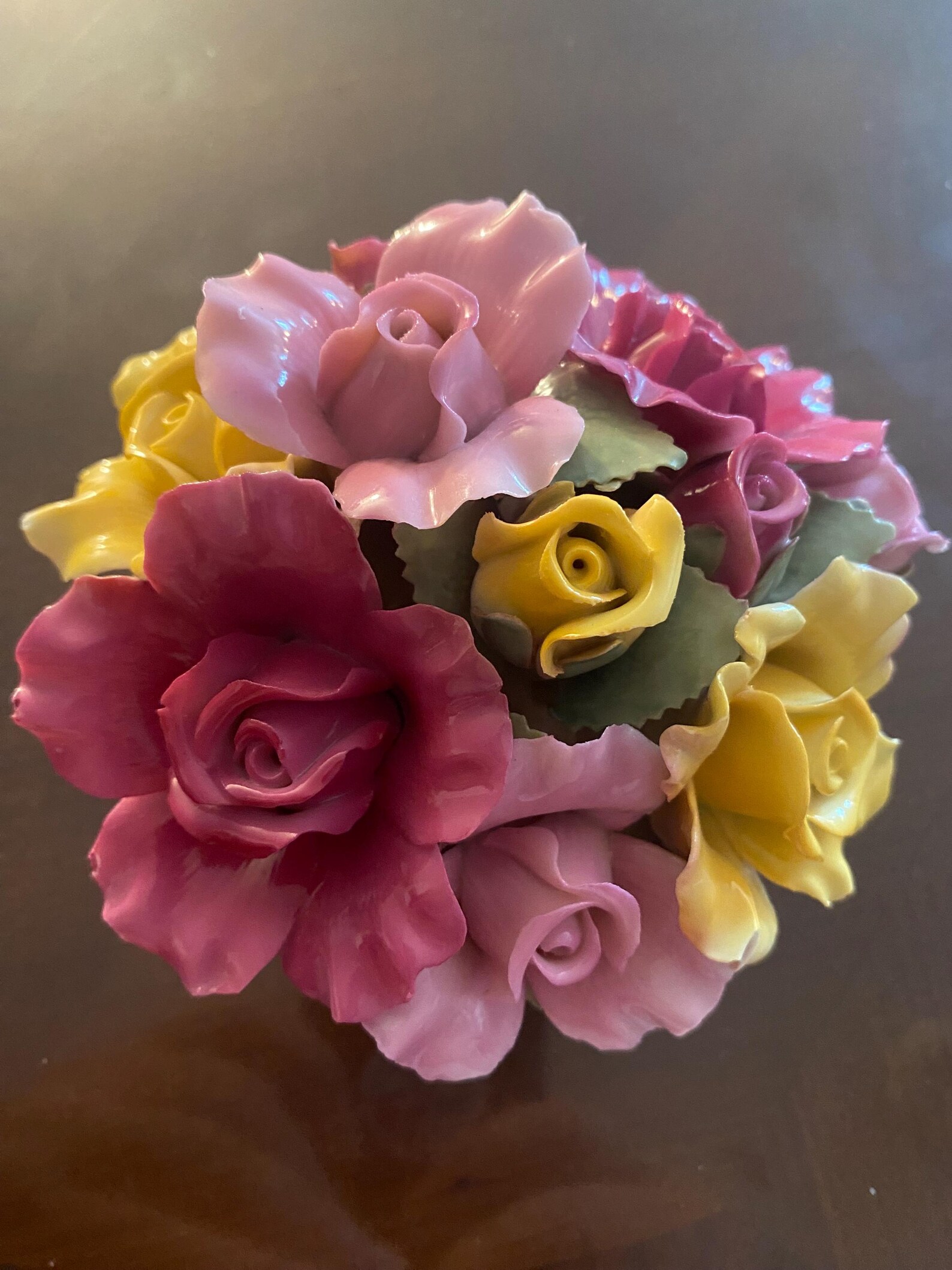 Vintage Porcelain Flower and Music Box in the Old Country Rose Pattern ...